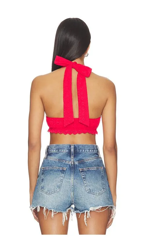 NIA X Revolve Eyelet Halter Top