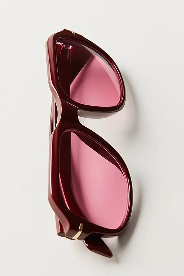Free People Robi Square Sunglasses - Cranberry