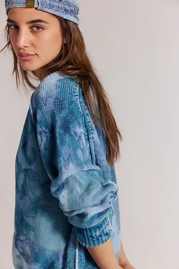 Free People We The Free Landscape Pullover - Skyride Blue