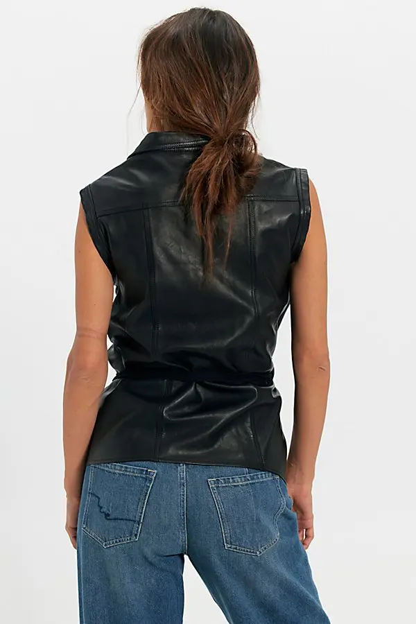 NICHOLAS K Sleeveless Leather Top