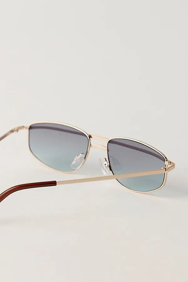 Free People Milo Aviator Sunglasses - Gold/lake