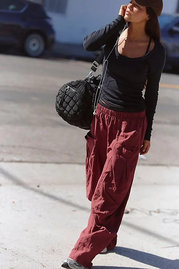 Free People Record High Pants - Auburn