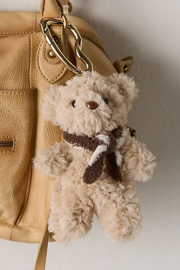 Free People Fuzzy Bear Bag Charm - Sand