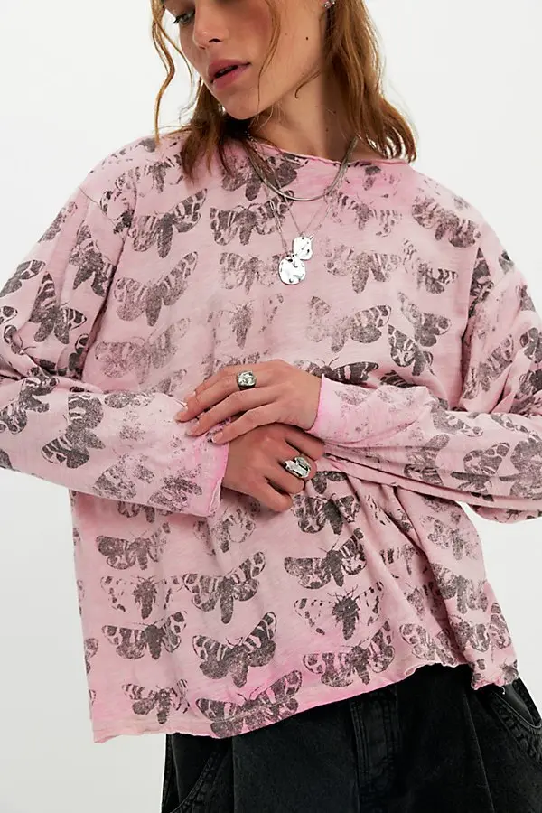 MAGNOLIA PEARL Moth Viggo Long Sleeve Tee - Pink