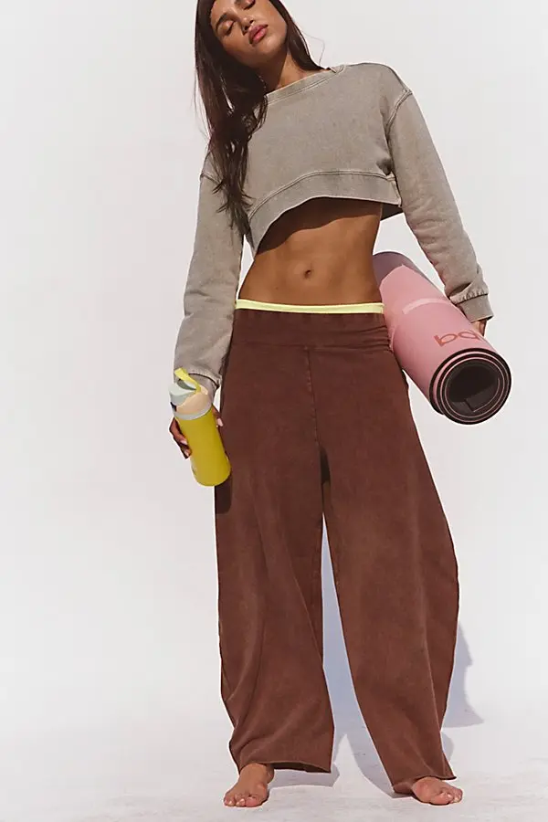 Free People Hot Shot Easy Pants - Cocoa