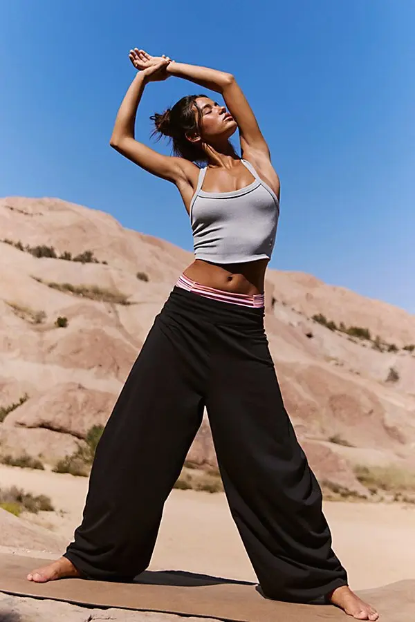 Free People Hot Shot Easy Pants - Solid Black