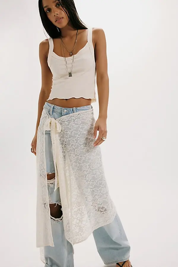 Free People Bali Lace Sarong - Ivory