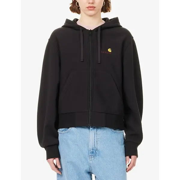 Carhartt Work In Progress Logo-embroidered Cotton Hoody - Black