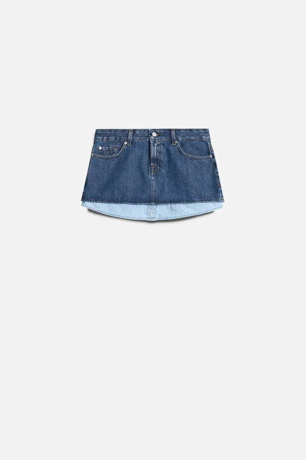 7 For All Mankind Cherry Mini Denim Skirt