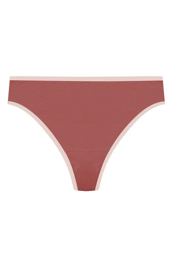 Natori Bliss Bare Cotton Thong - Red