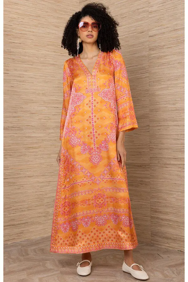 Hale Bob Bridie Charmeuse Maxi Dress - Orange