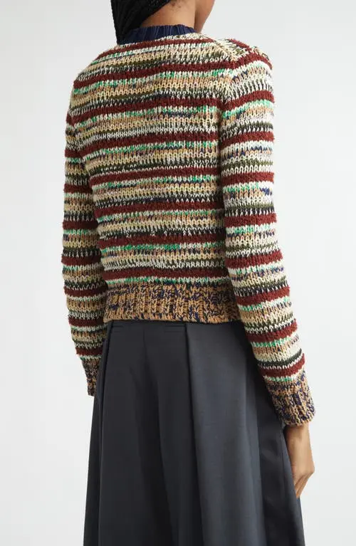Sacai Mixed Yarn Cotton Blend Cardigan - Beige Multi