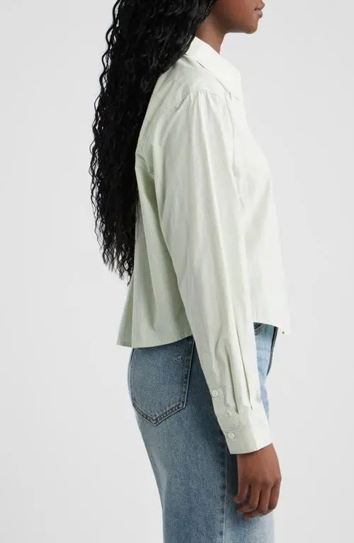 Rails Ramy Stripe Cotton Crop Button-up Shirt - Leon Stripe