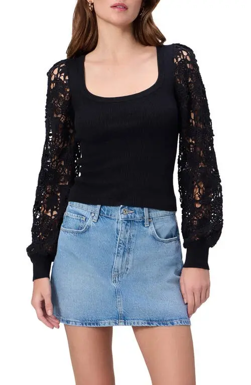 Paige Maya Lace Sleeve Sweater - Black