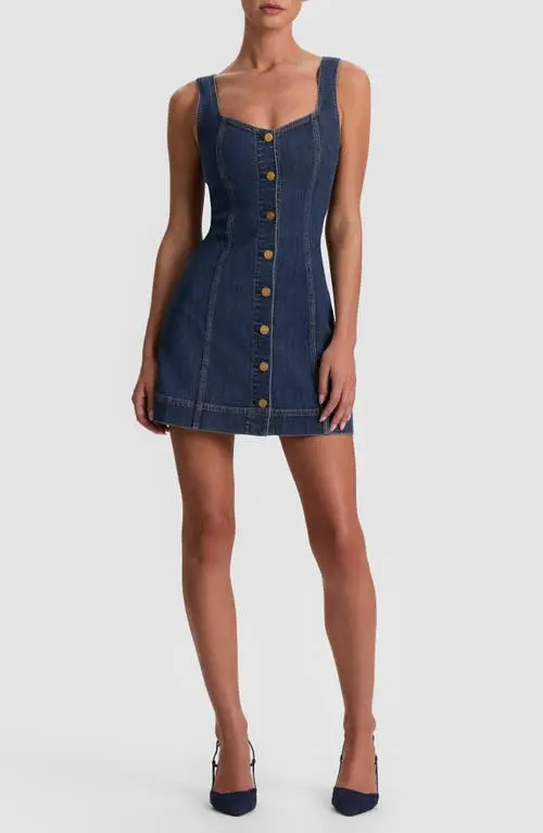 Alice + Olivia Bea Denim Mini Dress - Danica Dark Indigo
