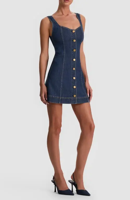 Alice + Olivia Bea Denim Mini Dress - Danica Dark Indigo