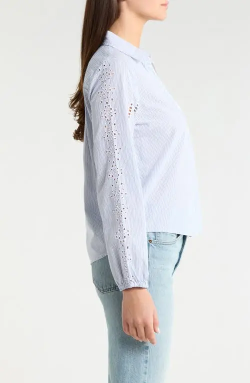 Lucky Brand Cutwork Stripe Button-up Shirt