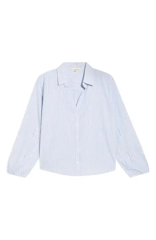 Lucky Brand Cutwork Stripe Button-up Shirt