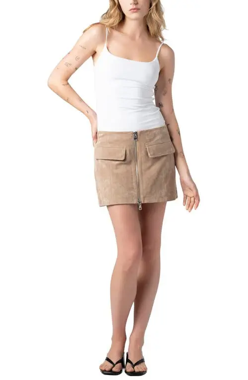 Blanknyc Suede Zip-up Mini Skirt