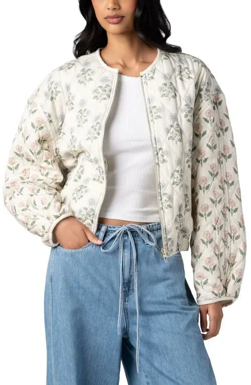 Blanknyc Floral Quilted Bomber Jacket