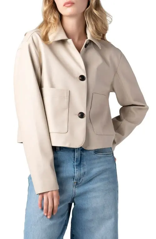 Blanknyc Faux Leather Cropped Blazer