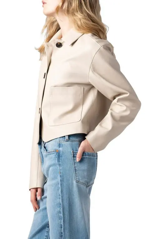 Blanknyc Faux Leather Cropped Blazer