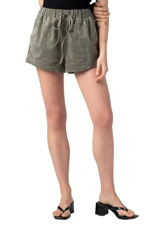 Blanknyc Faux Suede Drawstring Shorts - Desert Sage