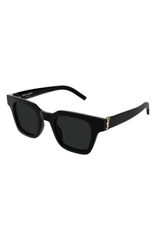 Saint Laurent 47mm Rectangular Sunglasses - Black