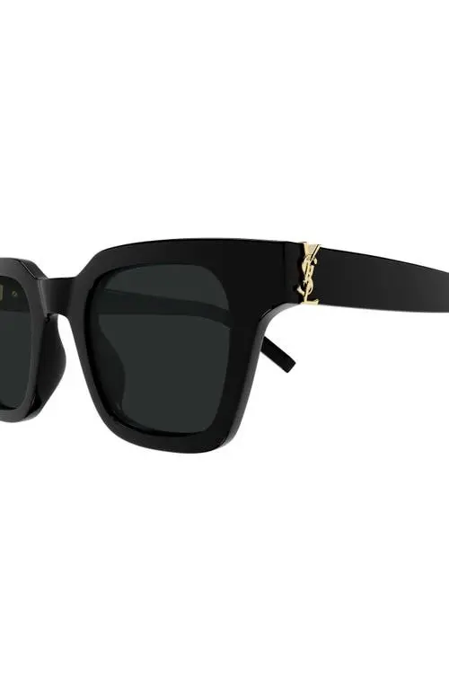 Saint Laurent 47mm Rectangular Sunglasses - Black