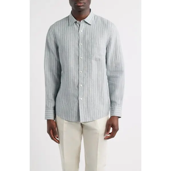 Nordstrom Pinstripe Linen Button-up Shirt