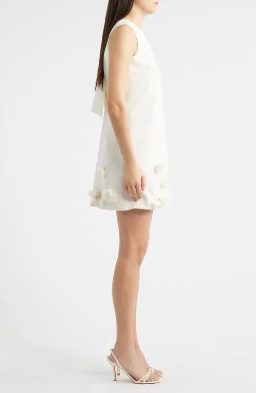 Anne Klein Rosette Shift Dress - White Dove