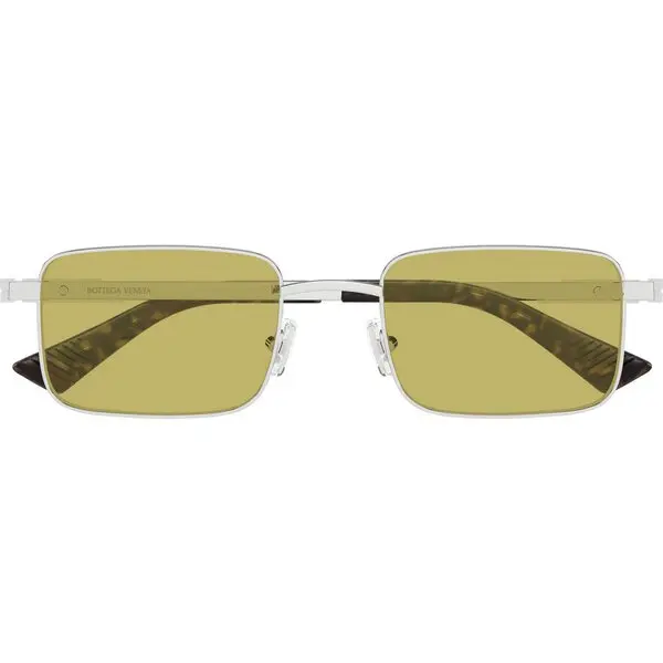 Bottega Veneta 53mm Rectangle Sunglasses - Silver