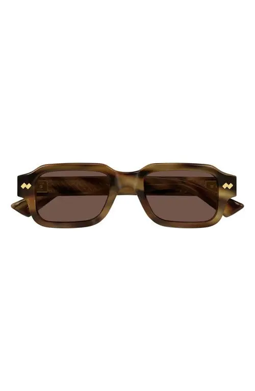Bottega Veneta 51mm Rectangular Sunglasses - Havana