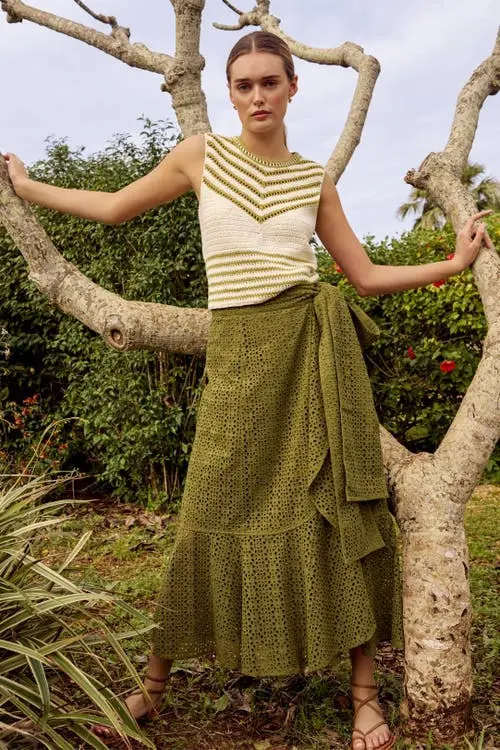 MARIE OLIVER Cass Crochet Top - Spinnaker