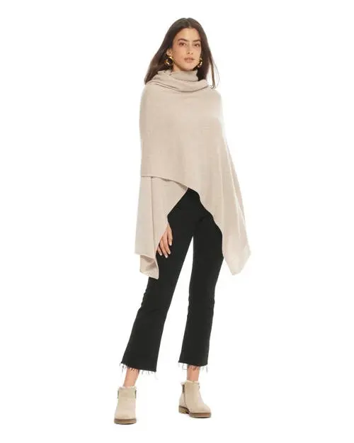 MONTICELLI CASHMERE Pure Cashmere Feather-light Maxi Wrap Stole - Beige