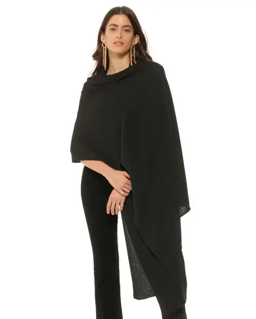 MONTICELLI CASHMERE Pure Cashmere Feather-light Maxi Wrap Stole - Black