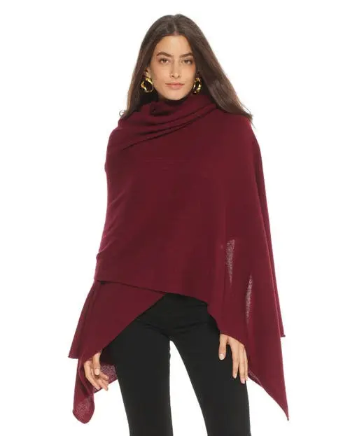 MONTICELLI CASHMERE Pure Cashmere Feather-light Maxi Wrap Stole - Bordeaux