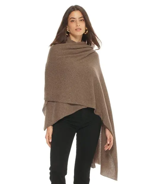 MONTICELLI CASHMERE Pure Cashmere Feather-light Maxi Wrap Stole - Brown