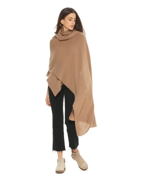 MONTICELLI CASHMERE Pure Cashmere Feather-light Maxi Wrap Stole - Camel