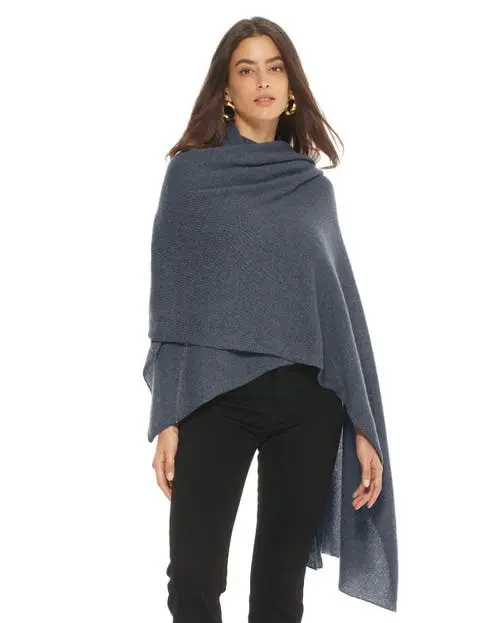 MONTICELLI CASHMERE Pure Cashmere Feather-light Maxi Wrap Stole - Charcoal