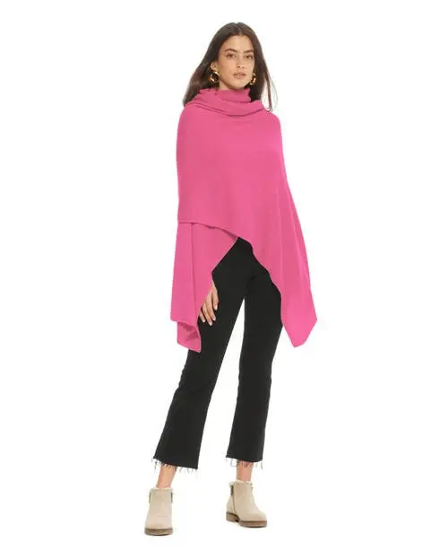 MONTICELLI CASHMERE Pure Cashmere Feather-light Maxi Wrap Stole - Fuchsia