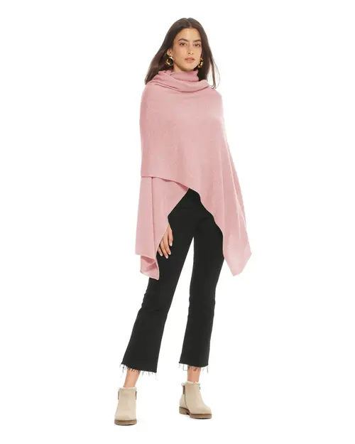 MONTICELLI CASHMERE Pure Cashmere Feather-light Maxi Wrap Stole - Old Rose