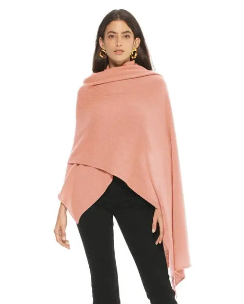 MONTICELLI CASHMERE Pure Cashmere Feather-light Maxi Wrap Stole - Peach