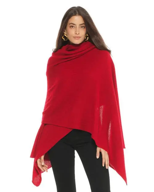 MONTICELLI CASHMERE Pure Cashmere Feather-light Maxi Wrap Stole - Red