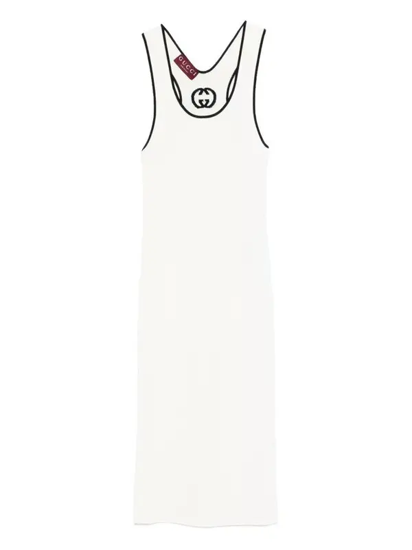 Gucci Logo-motif Midi Dress - White