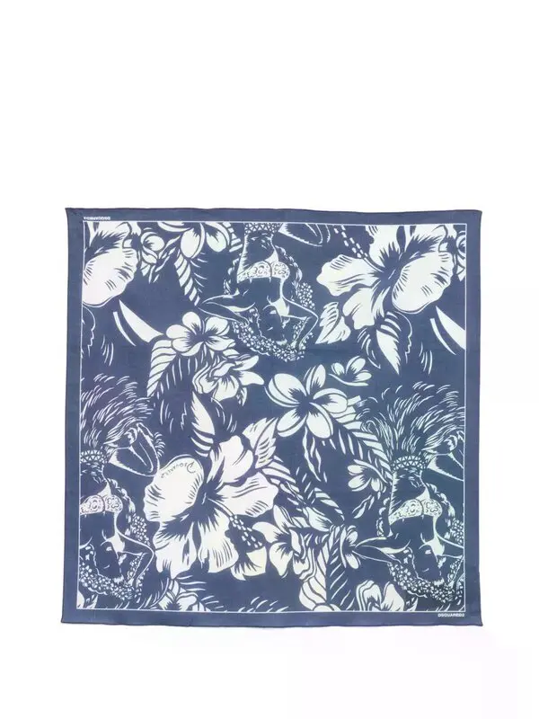 Dsquared2 Floral-print Scarf - Blue