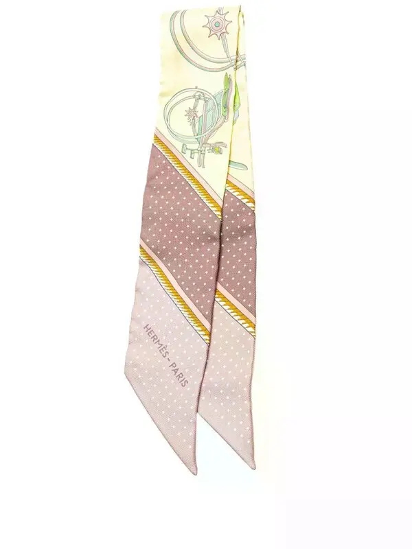 Hermès 20th Century Les Voitures A Transformation Twilly Silk Scarf Scarves - Pink