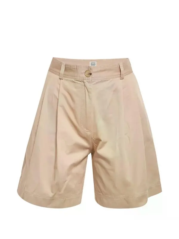 TOTEME Pleated Cotton Shorts