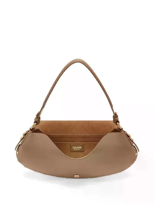 GANNI Studded Shoulder Bag - Neutrals