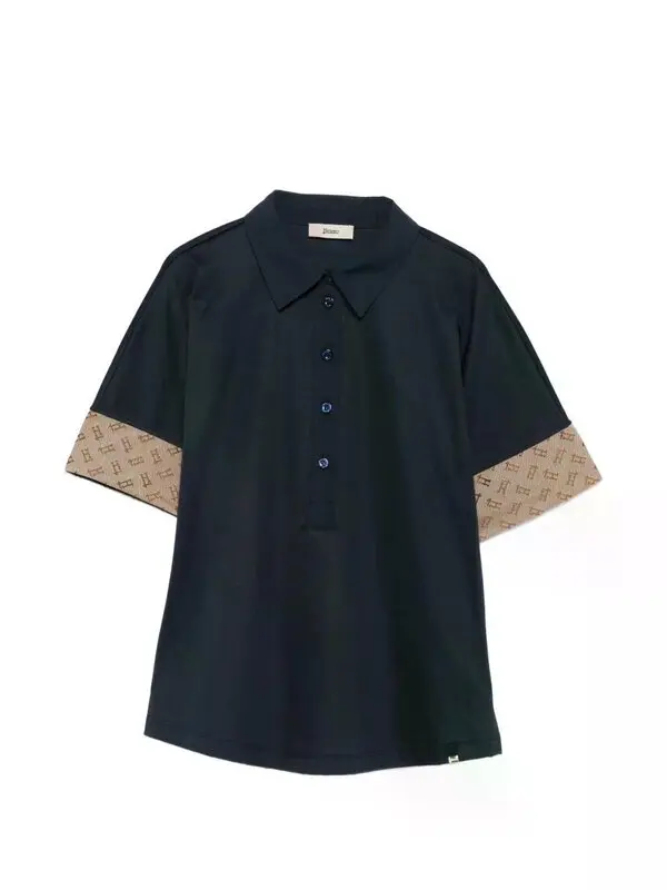 Herno Printed-cuff Polo Top